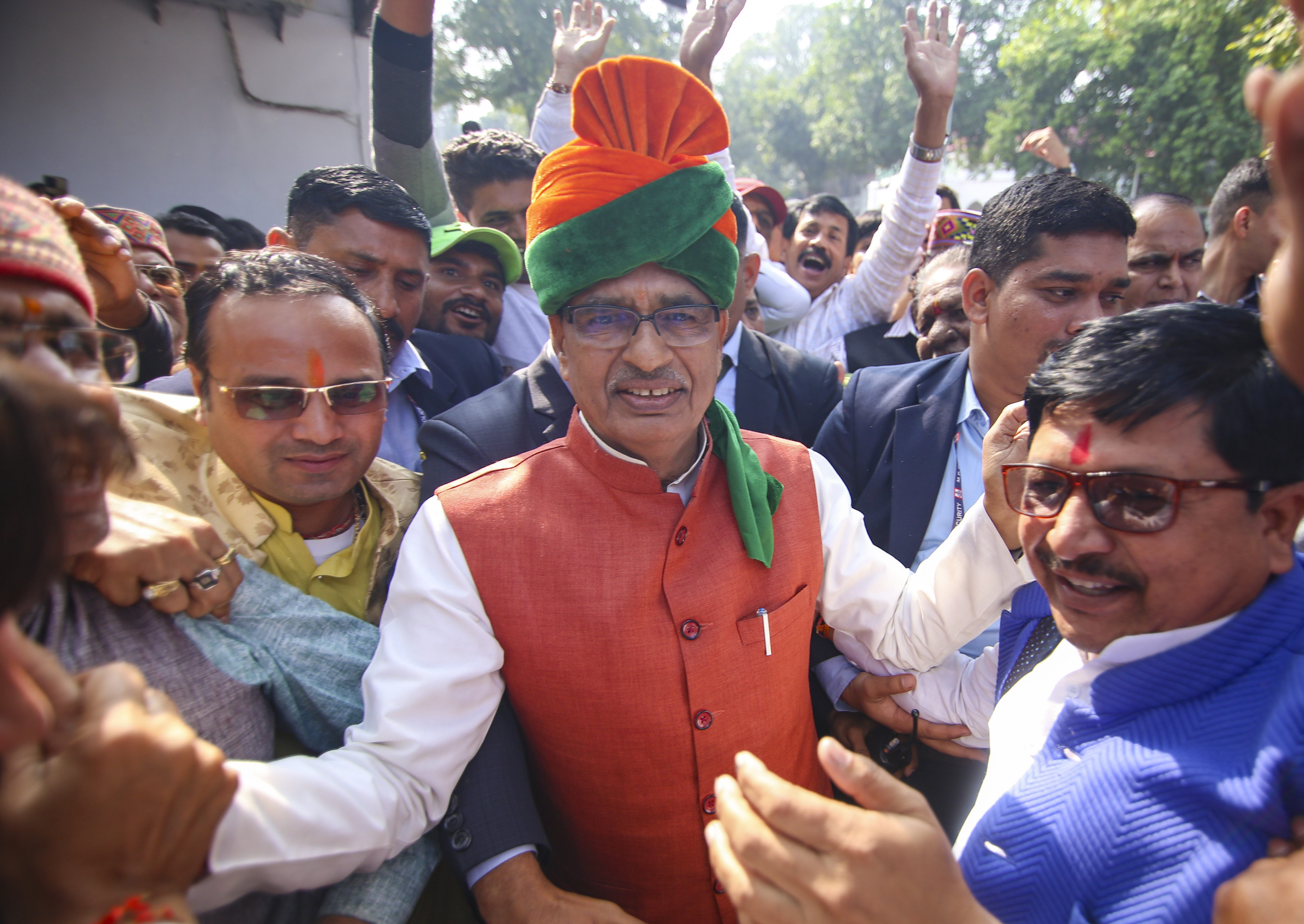 Madhya Pradesh में BJP की प्रचंड जीत के साथ BJP Leaders और Party ...